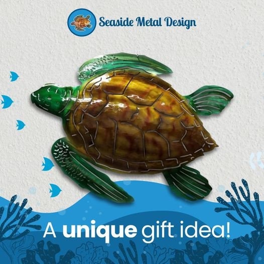 Metal Sea Turtle Wall Art, Sea Turtle Metal Art, Hand Hammered, Hand A ...